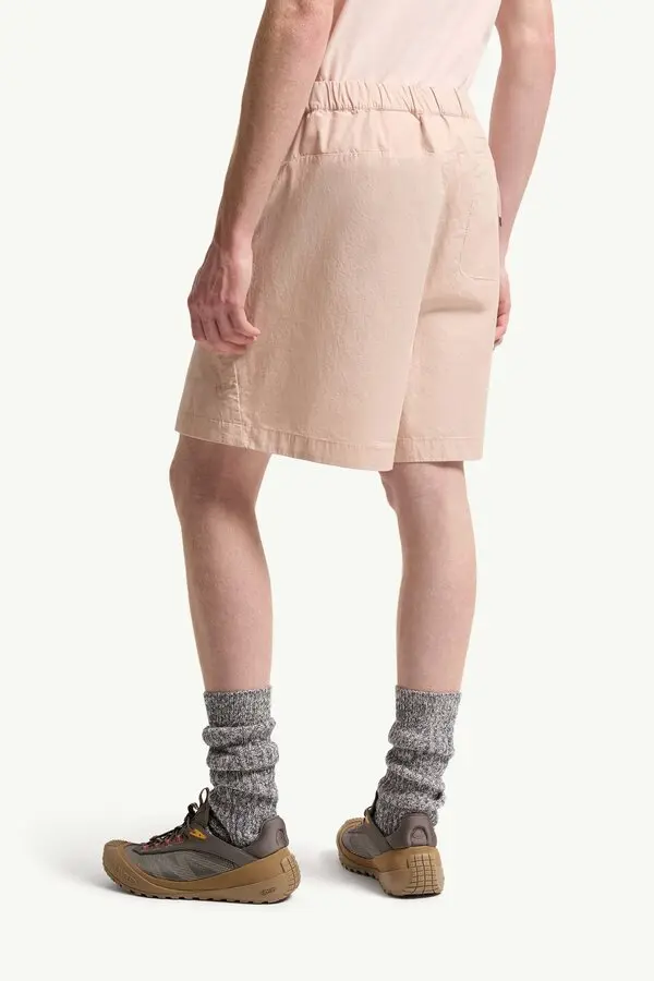 Moncler Cotton Poplin Bermuda Shorts With Contrast Stitching