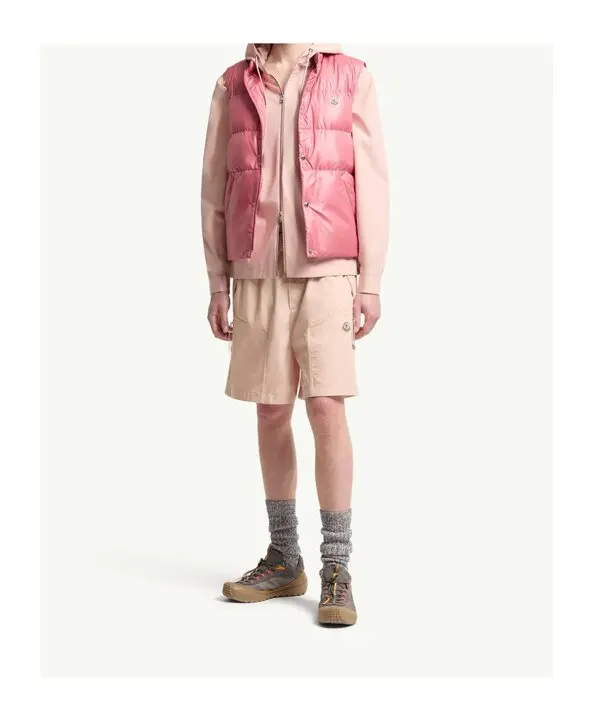Moncler Cotton Poplin Bermuda Shorts With Contrast Stitching