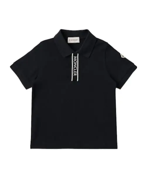 Moncler Logo-trimmed Cotton Piquet Polo Shirt - Black