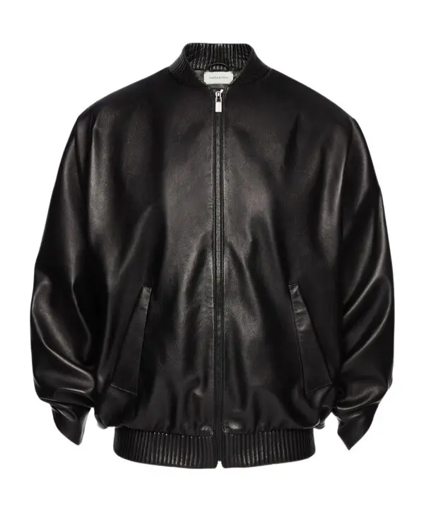 Magda Butrym Long-sleeved Leather Zip-up Jacket