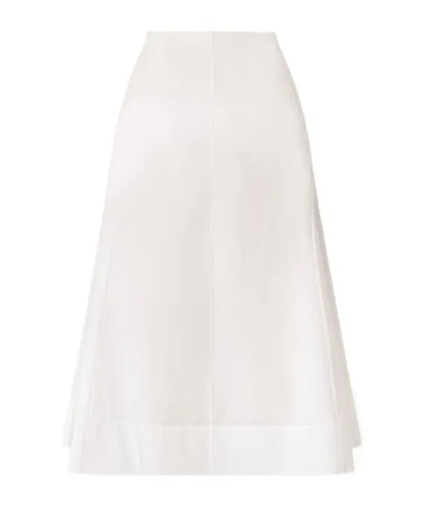 Khaite Paneled Cotton-poplin Midi Skirt - White