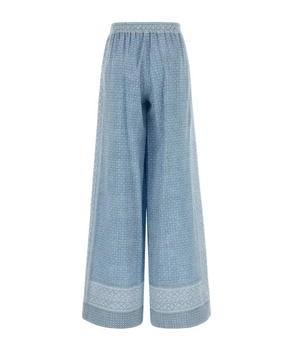 Ermanno Scervino Printed Wide-leg Trousers - Blue