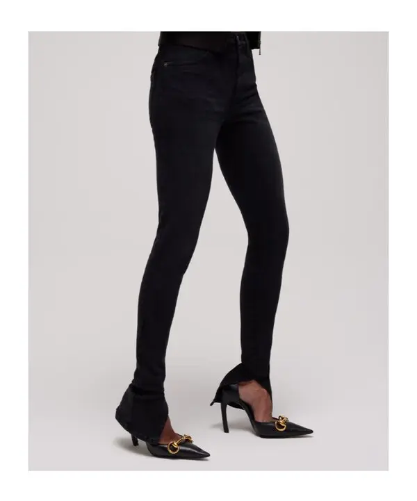 Gucci High-rise Skinny Jeans With Split Hem - Black
