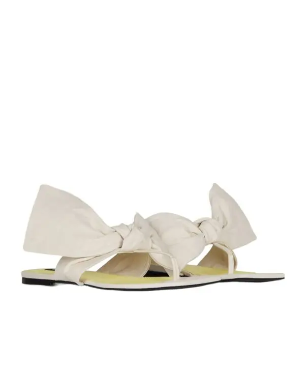 Givenchy Bow Leather Slides - Ivory