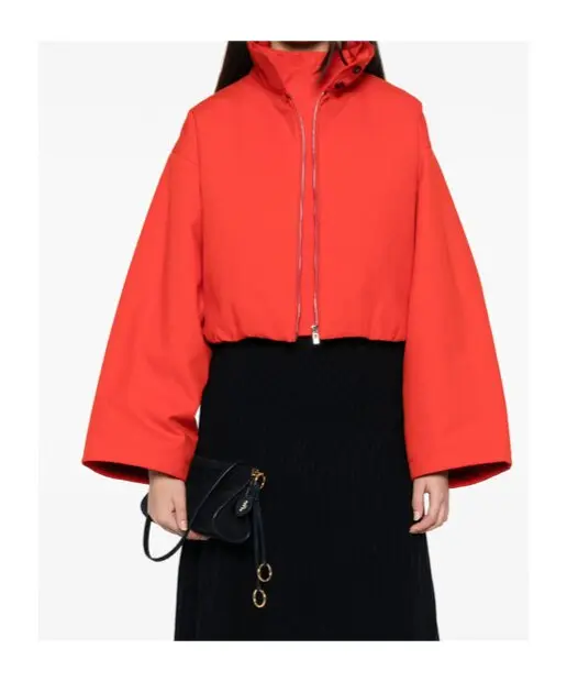 Alaïa Cropped Zip-up Jacket - Orange