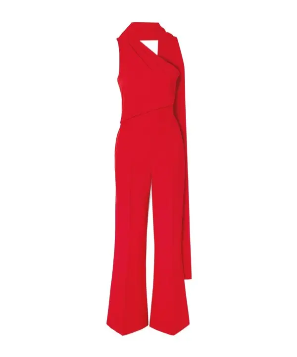 Roland Mouret Asymmetrical Draped Jumpsuit - Red