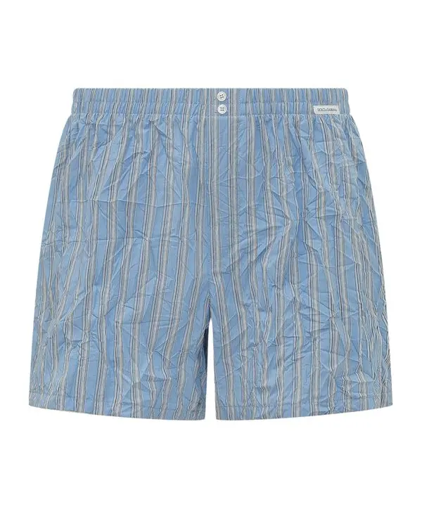 Dolce & Gabbana Crinkled Striped Boxer Shorts - Blue