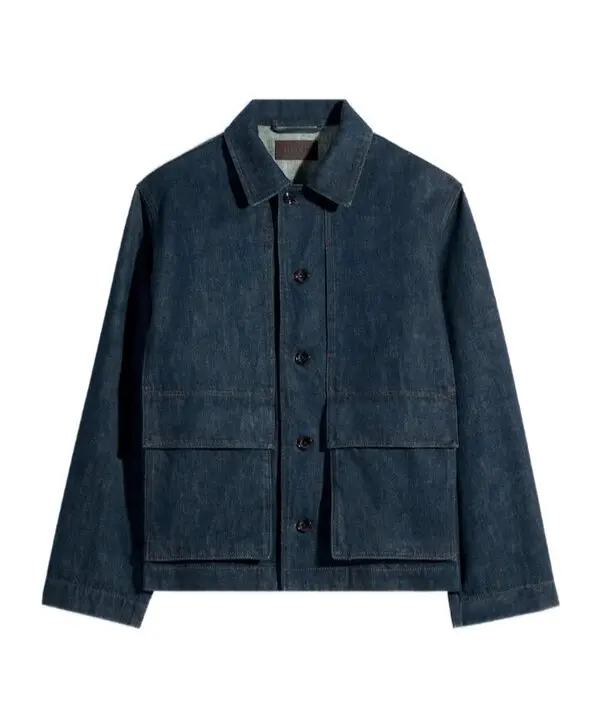 LEMAIRE Boxy Denim Long Sleeve Jacket - Blue