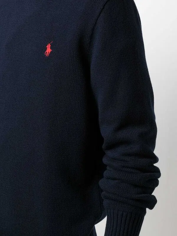 Polo Ralph Lauren Embroidered Logo Crew Neck Sweater - Black