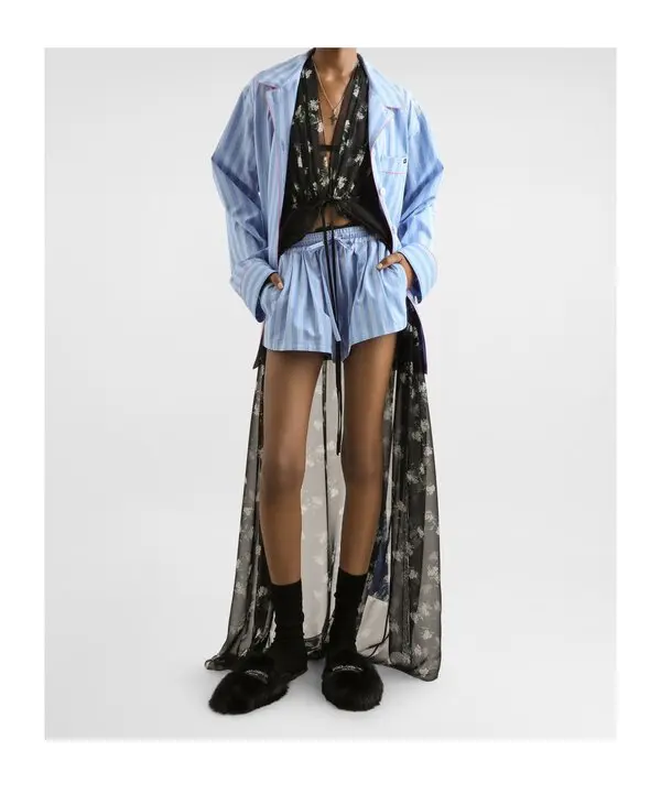 Dolce & Gabbana Floral Lace Trimmed V-neck Maxi Dress