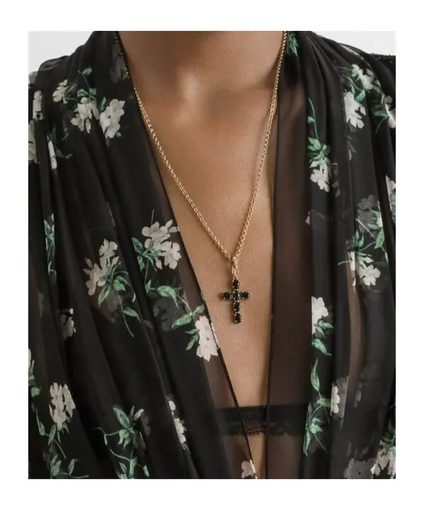 Dolce & Gabbana Floral Lace Trimmed V-neck Maxi Dress