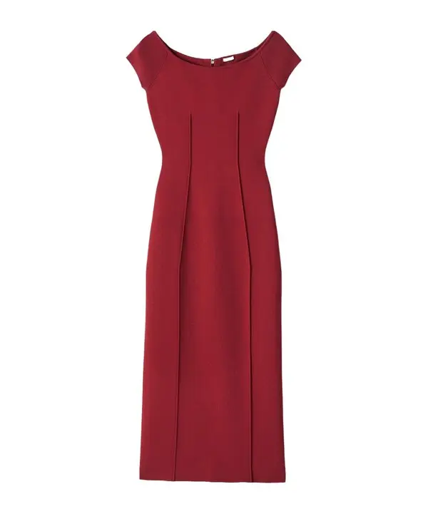 JOSEPH Foin Compact Milano Knit Dress - Cherry