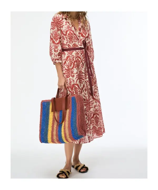 IBLUES Flared, Figure-skimming Shirt Dress With Gathered Sleeves