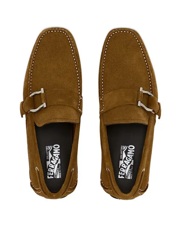 FERRAGAMO Logo Buckle Loafers - Brown