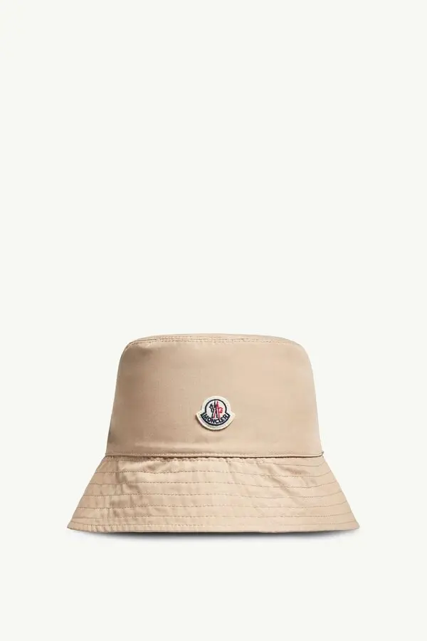 Moncler Reversible Striped Cotton Bucket Hat - Light Beige