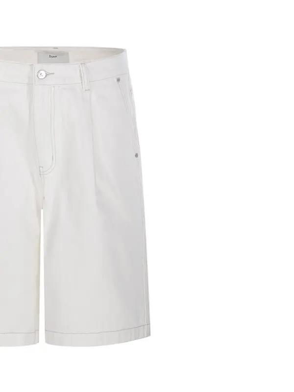 DUNST Pleated Bermuda Denim Shorts - White
