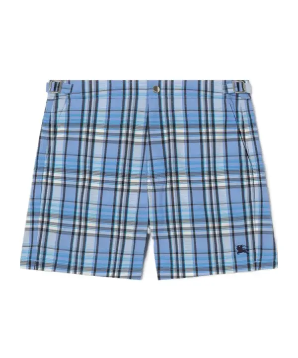 Burberry Check Seersucker Swim Shorts - Cornflower Blue