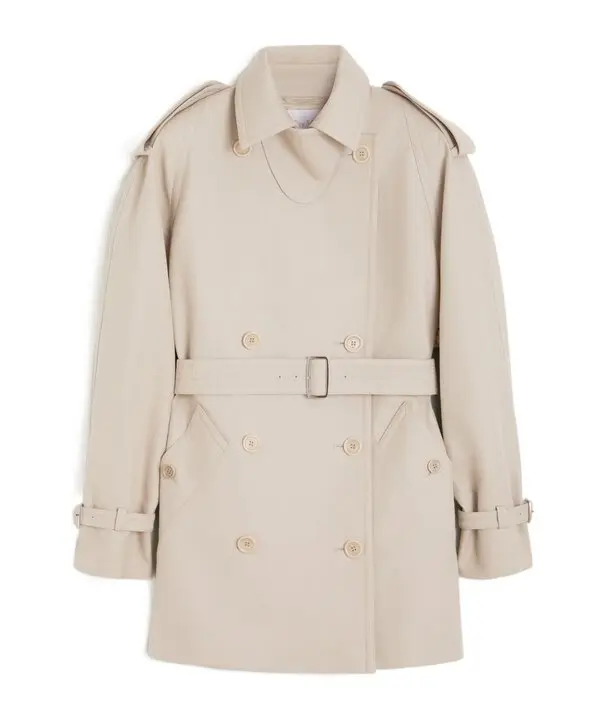 Max Mara Double-breasted Belted Coat - Sand-colored