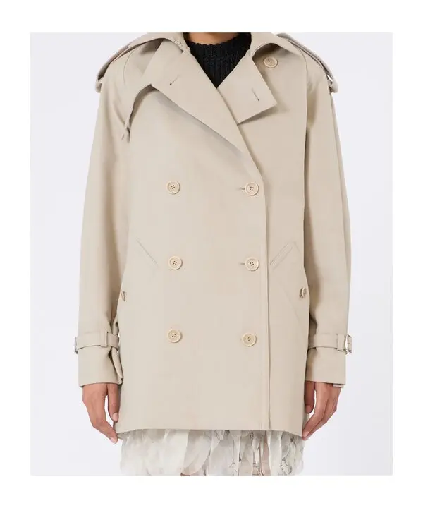 Max Mara Double-breasted Belted Coat - Sand-colored
