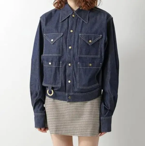 Celine Cotton Denim Shirt With Pleated Details - No