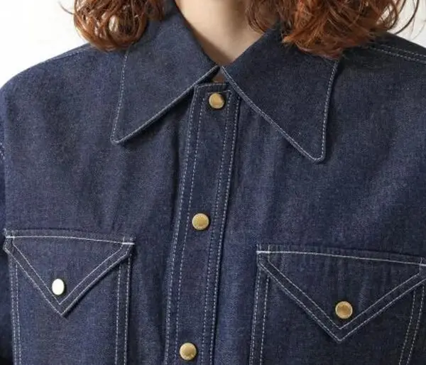 Celine Cotton Denim Shirt With Pleated Details - No