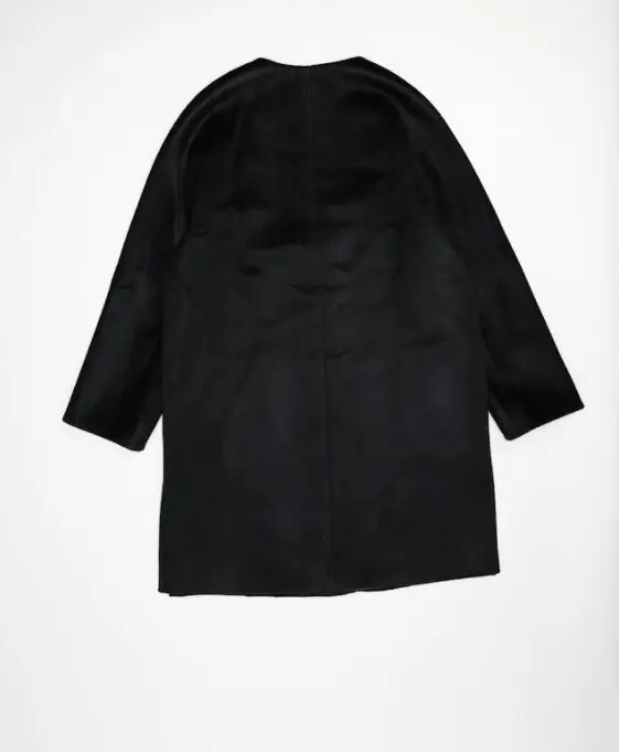 Max Mara Round Neck Coat With Long Sleeves - Black