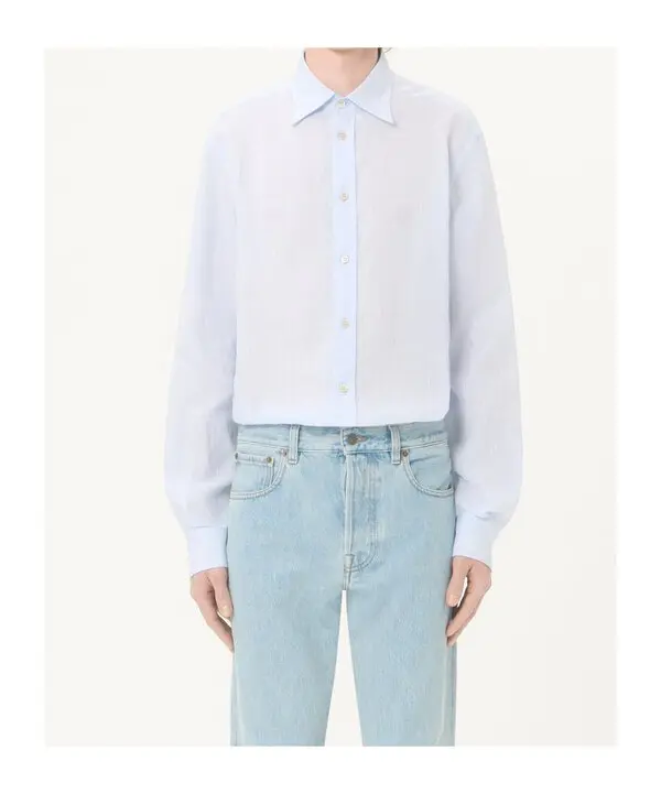 Valentino Garavani Scarf-collar Linen Shirt