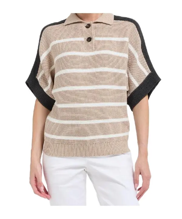 Brunello Cucinelli Striped Knit Polo