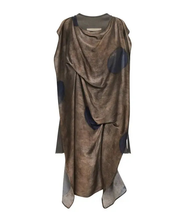 UMA WANG Draped Abstract Print Top