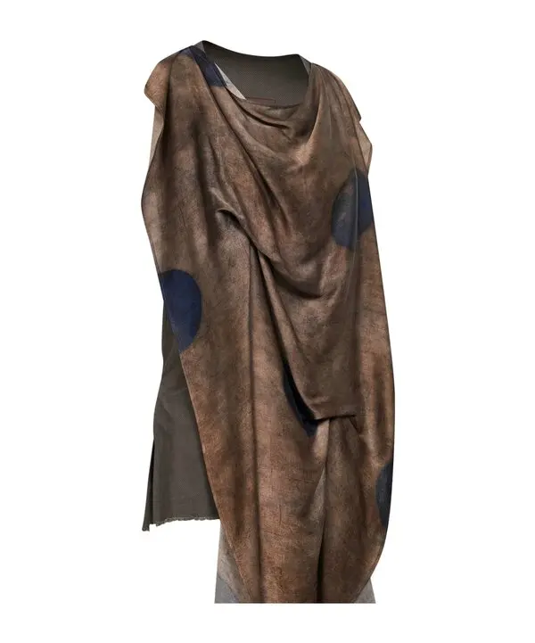 UMA WANG Draped Abstract Print Top