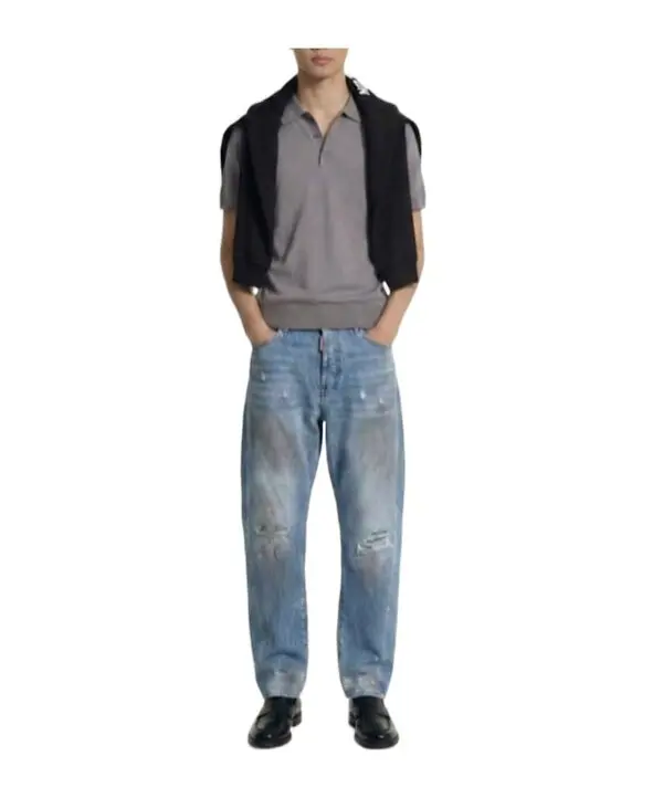 Dsquared2 Knit Polo - Gray