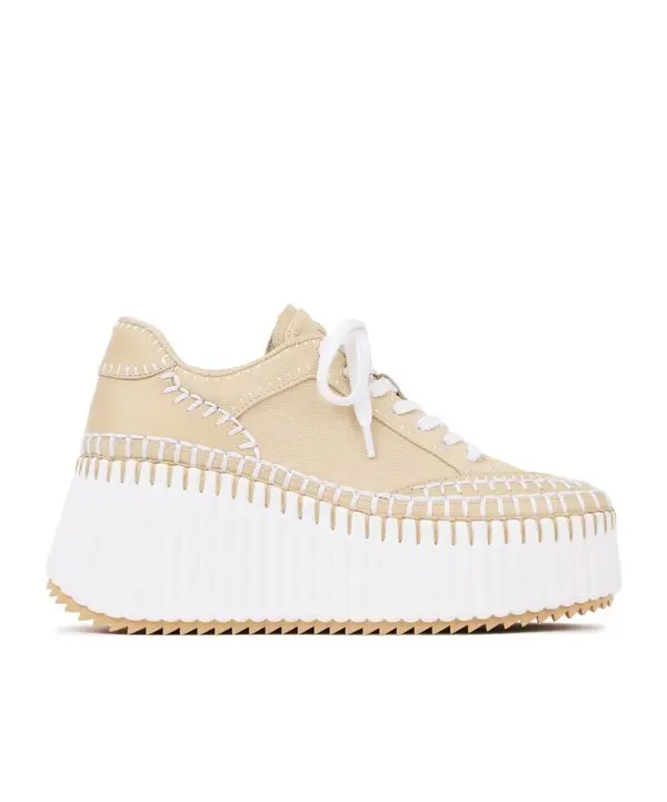 Chloé Nama Platform Sneakers - Light Khaki