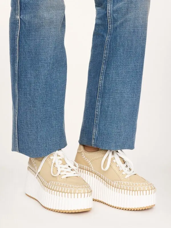 Chloé Nama Platform Sneakers - Light Khaki