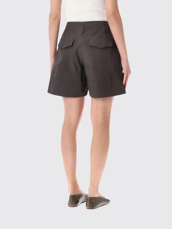 LOW CLASSIC Pleated Cotton Shorts - Black