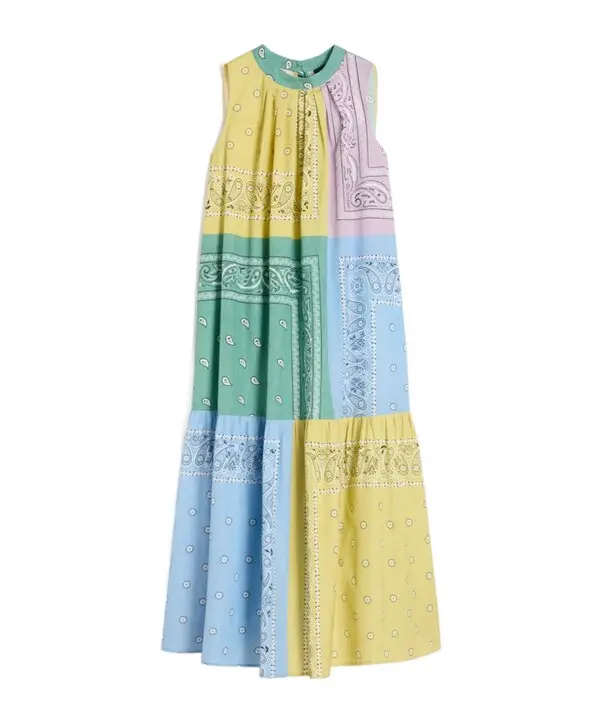 Max Mara Sleeveless Bandana Print Maxi Dress