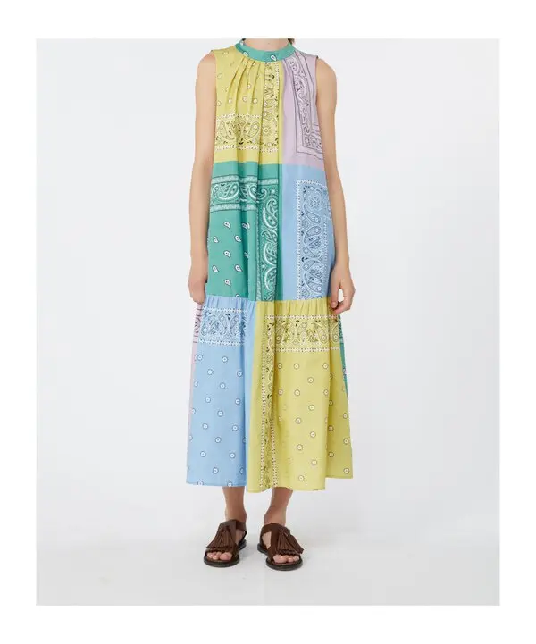 Max Mara Sleeveless Bandana Print Maxi Dress