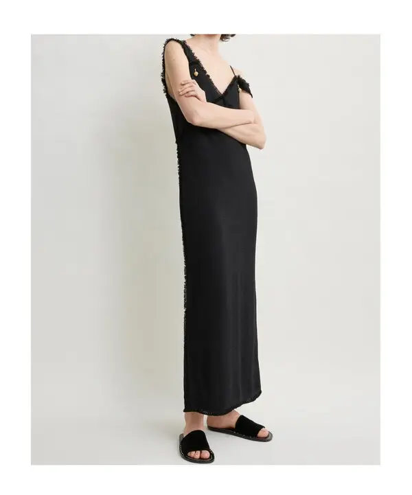 TOTEME V-neck Asymmetrical Dress With Raw Edges