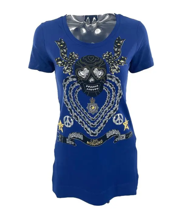 Moschino Embellished Skull & Chain T-shirt
