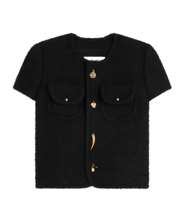Celine Short-sleeved Jacket In Cashmere And Wool