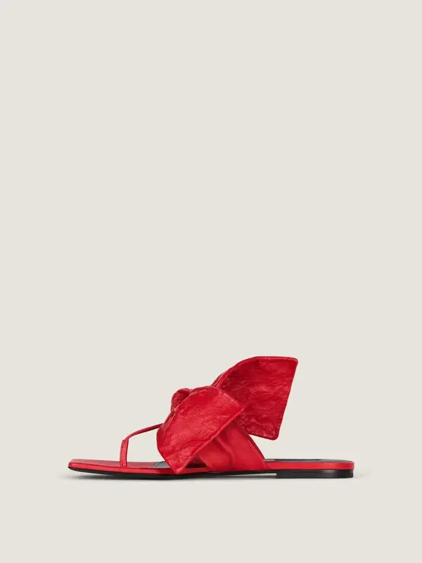 Givenchy Nappa Leather Boudoir Thong Sandals With Bow Detailing