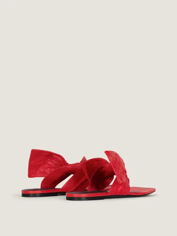 Givenchy Nappa Leather Boudoir Thong Sandals With Bow Detailing