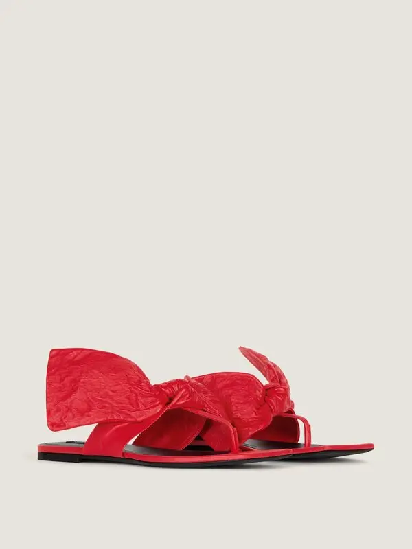 Givenchy Boudoir Bow Thong Slides - Vermilion