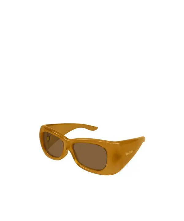 Saint Laurent Howl Rectangle-frame Sunglasses - Yellow-brown
