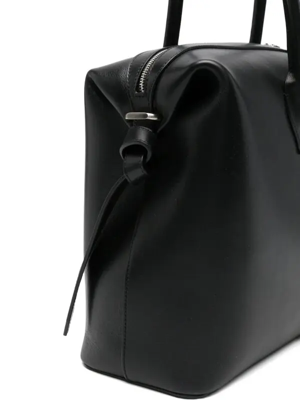 Yuzefi Large Brioche Leather Tote Bag - Black
