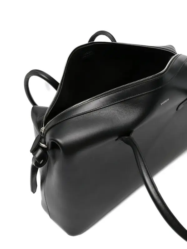 Yuzefi Large Brioche Leather Tote Bag - Black