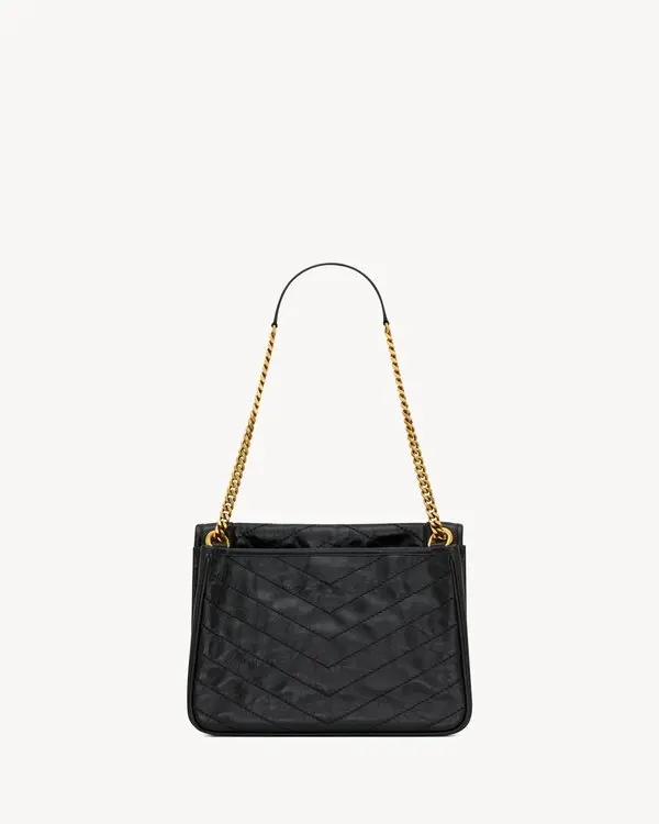 Saint Laurent Niki Logo Plaque Shoulder Bag - Black