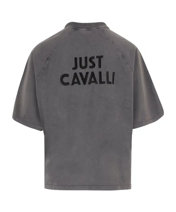Just Cavalli Flame Heart Embroidered Polo T-shirt