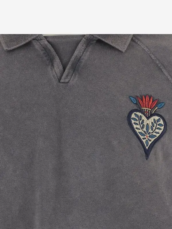 Just Cavalli Flame Heart Embroidered Polo T-shirt