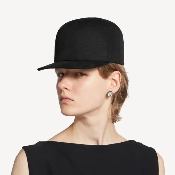 Balenciaga Logo Embroidered Baseball Cap - Black