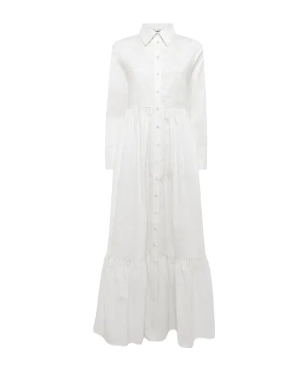 BLUGIRL Long-sleeved Shirt Dress With Ruffled Hem
